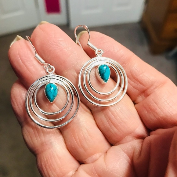 Jewelry | New Turquoise 925 Silver Drop Dangle Earrings | Poshmark